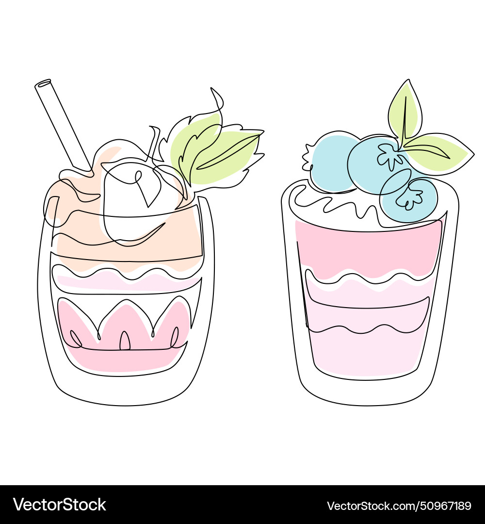 Hand drawn dessert minimal design caf Royalty Free Vector
