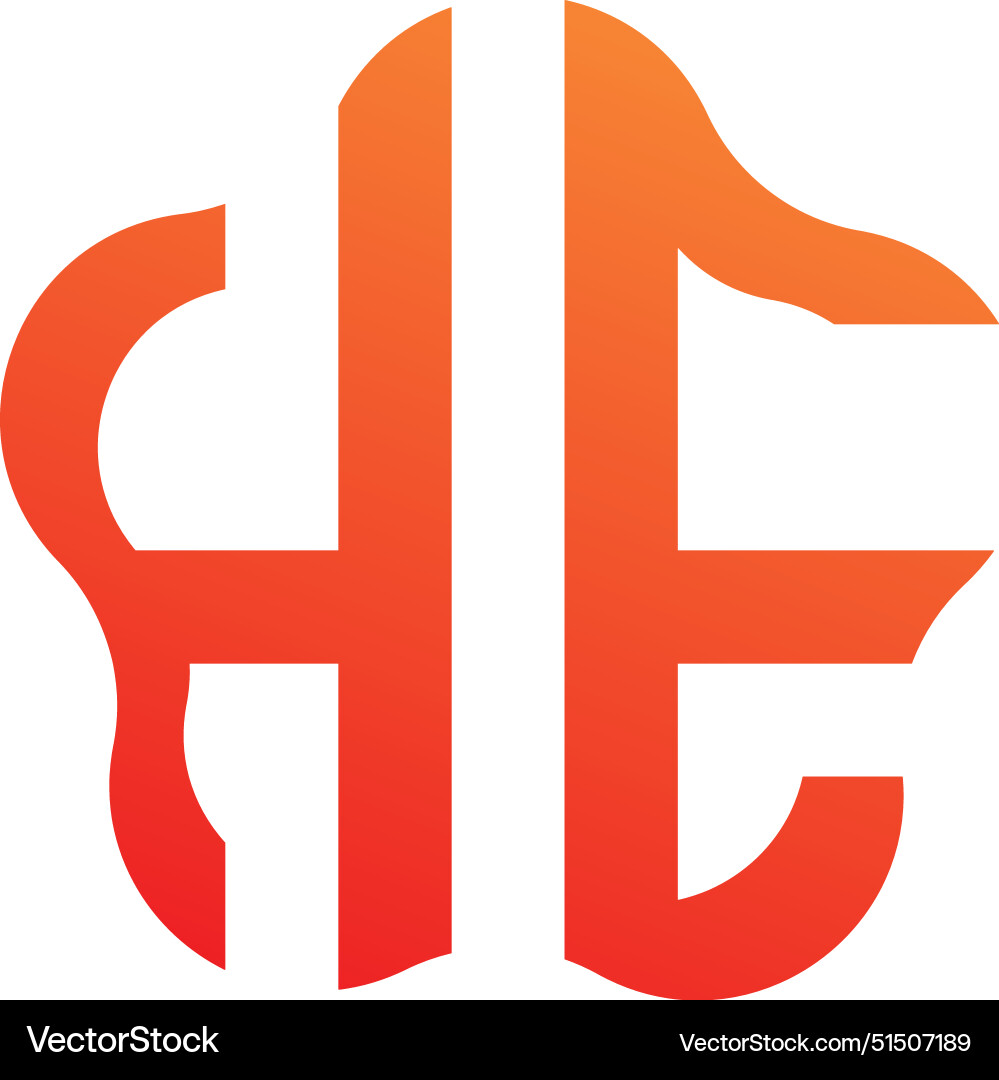 He logo design eh template images Royalty Free Vector Image