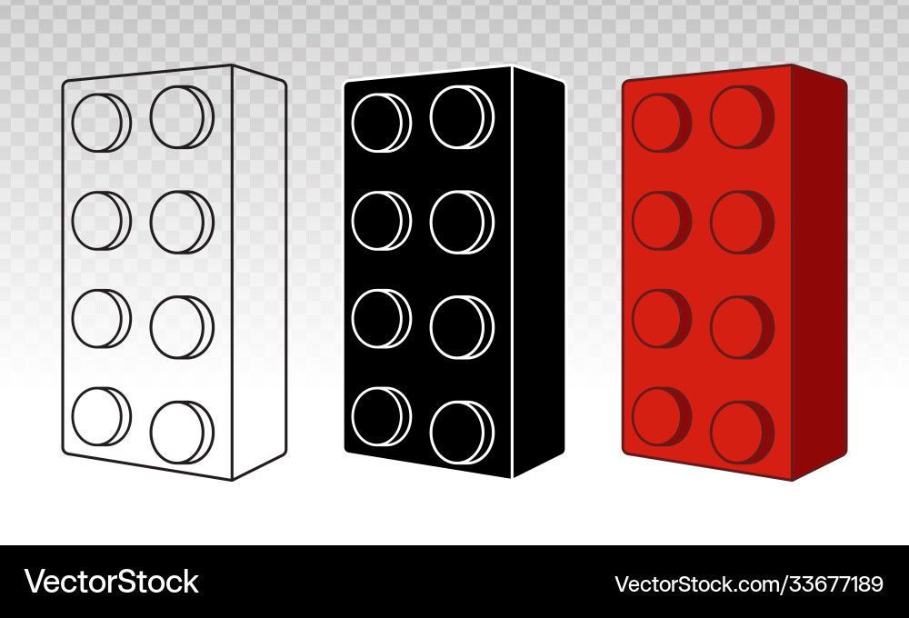 Lego Brick Line Art Icon Royalty Free Vector Image