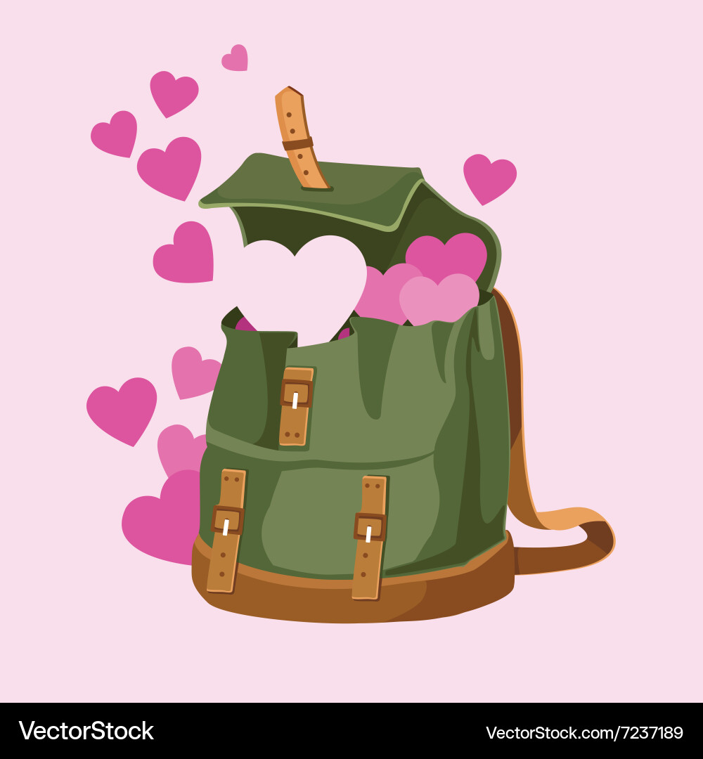 Love backpack 001 Royalty Free Vector Image - VectorStock