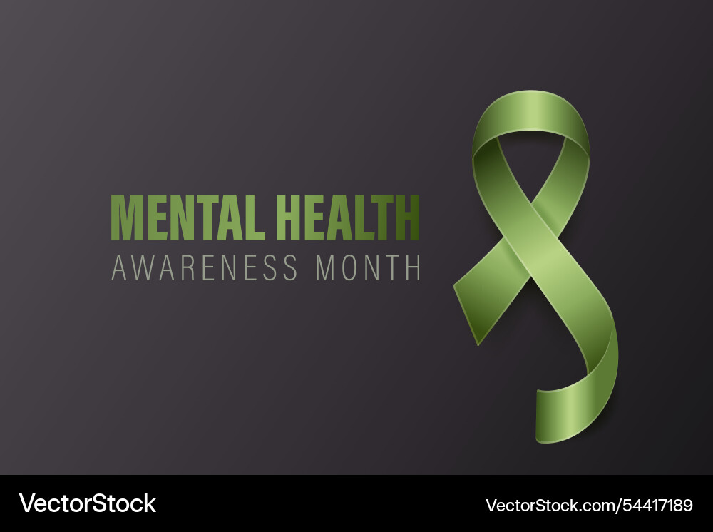 Mental health awareness month banner card placard Vector Image