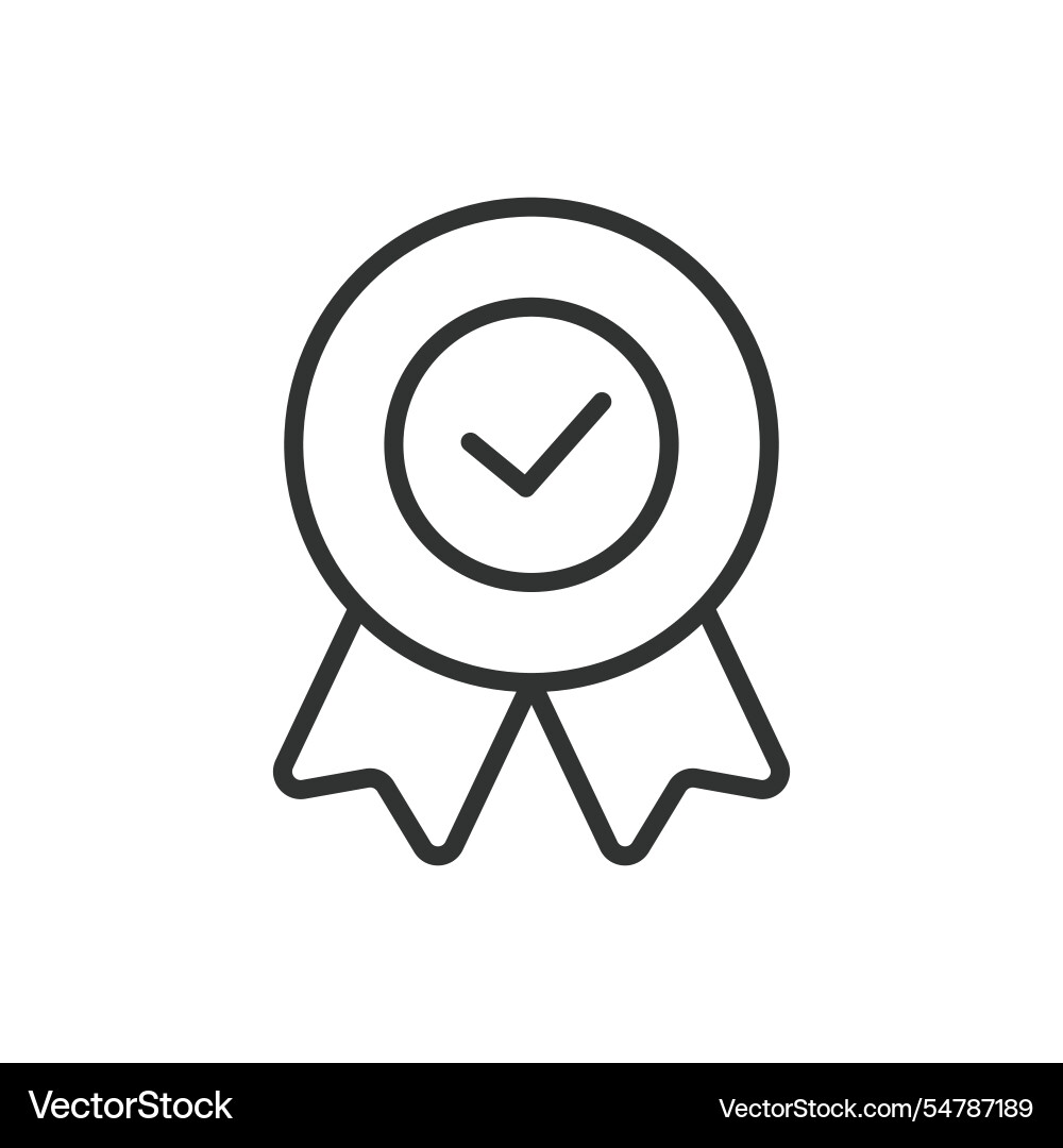 Quality guarantee icon in line design Royalty Free Vector