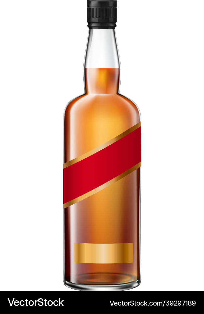Realistic whisky bottle Royalty Free Vector Image