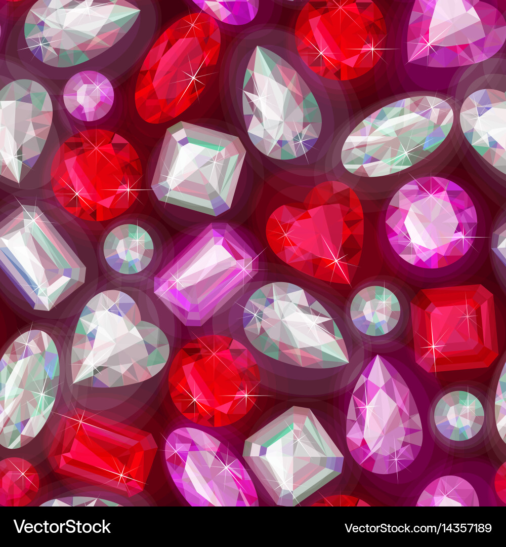 Seamless sparkling gems Royalty Free Vector Image