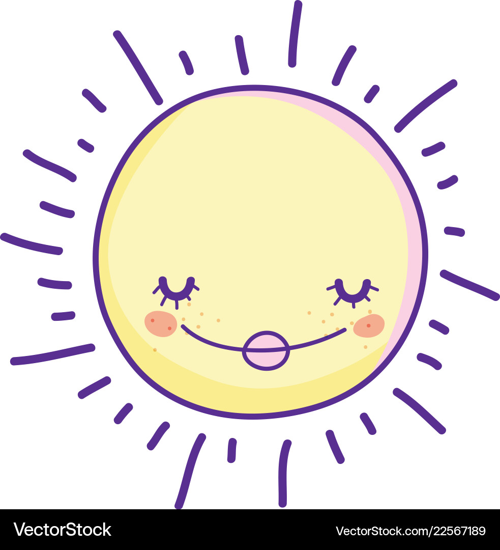 Sun smiling cartoon Royalty Free Vector Image - VectorStock