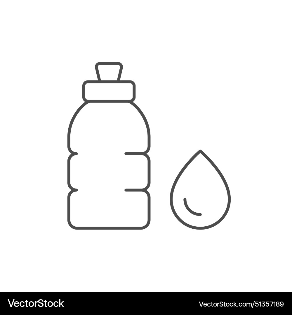 Water bottle line outline icon Royalty Free Vector Image