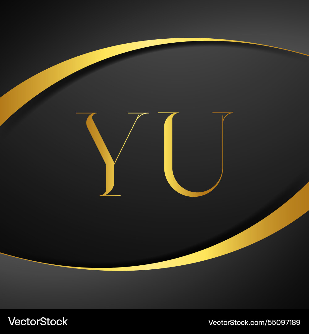 Yu luxury letter logo Royalty Free Vector Image