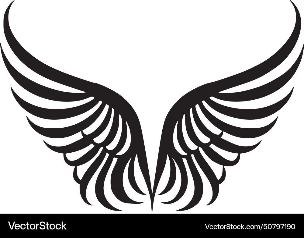 Angel wings - black and white isolated icon Vector Image