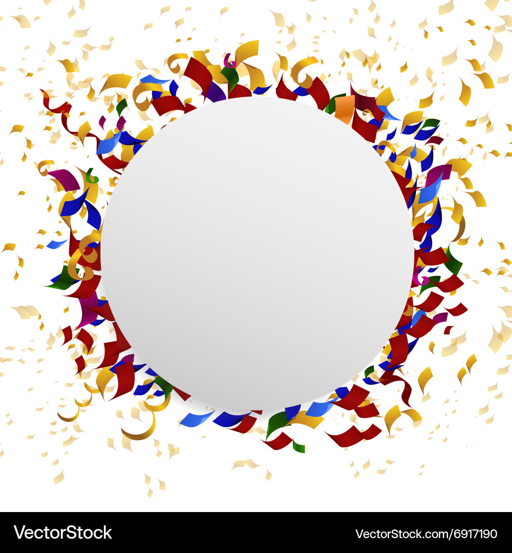 Celebration banner with confetti Royalty Free Vector Image