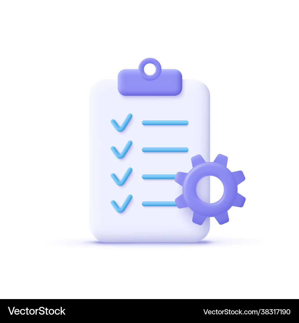 Clipboard and gear icon project management Vector Image