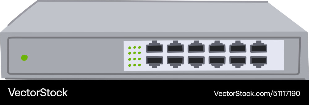 Lan network switch cartoon Royalty Free Vector Image