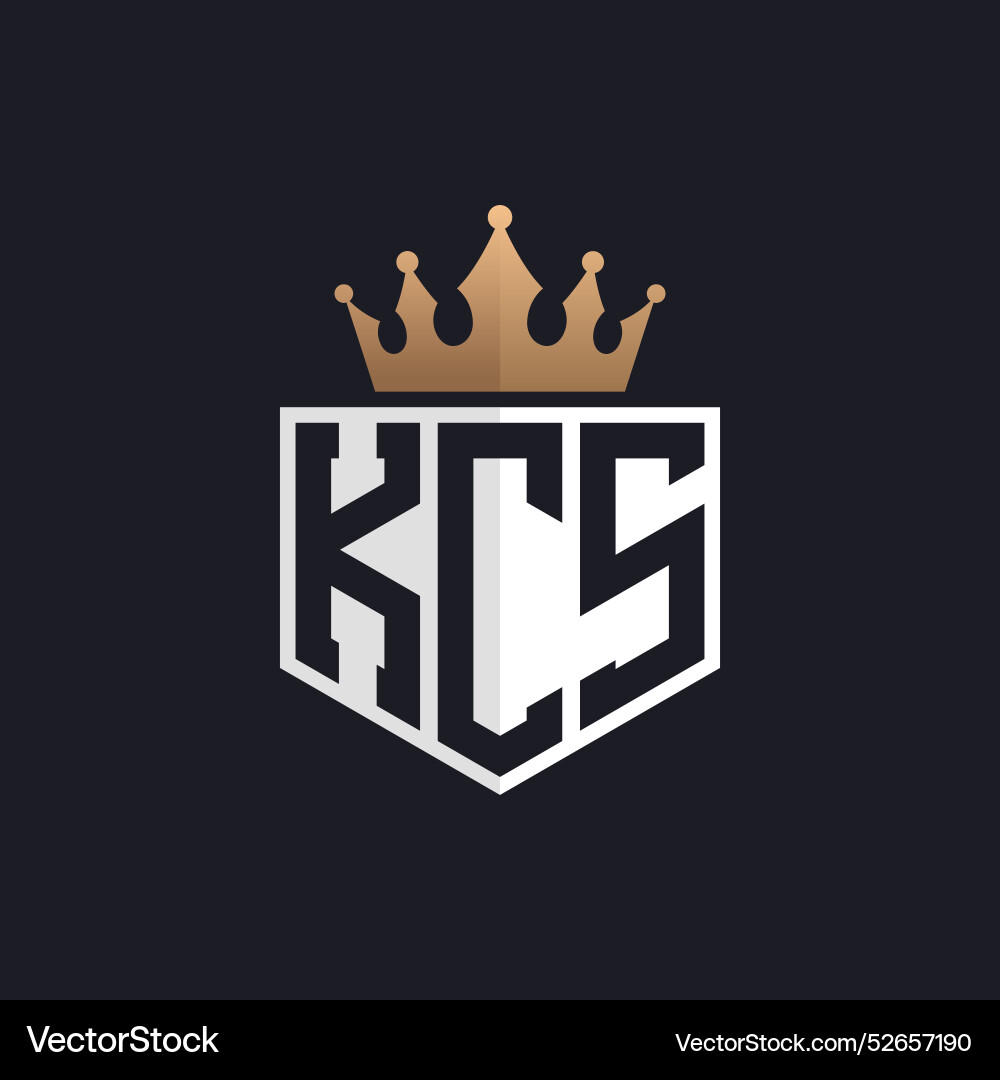 Luxury kcs logo with crown elegant initials Vector Image