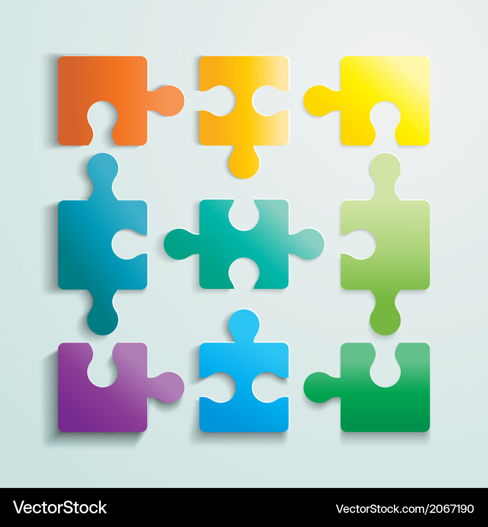 Paper flat puzzle template layout Royalty Free Vector Image