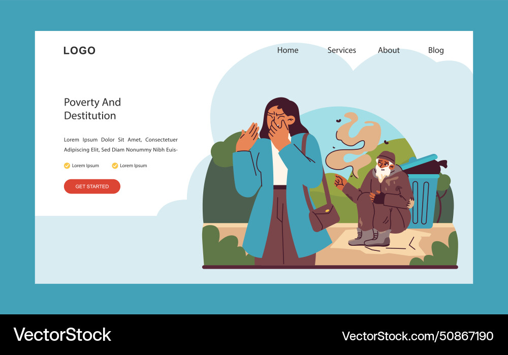 Societal plight flat Royalty Free Vector Image