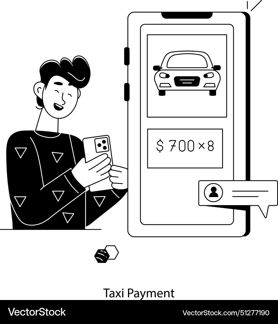 Taxi payment Royalty Free Vector Image - VectorStock