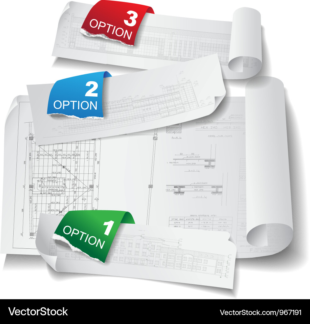 Architectural Blueprint Plans Royalty Free Vector Image