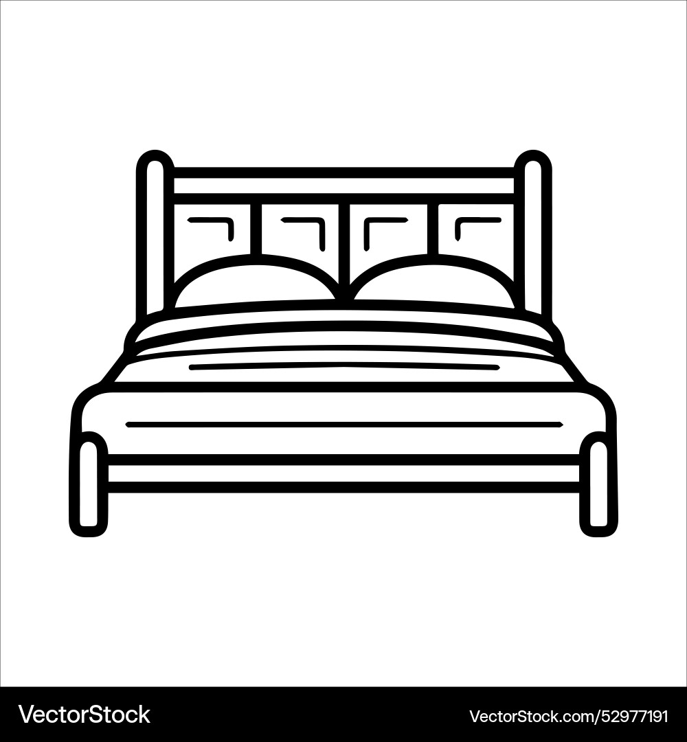 Bed icon or modern line symbol art Royalty Free Vector Image