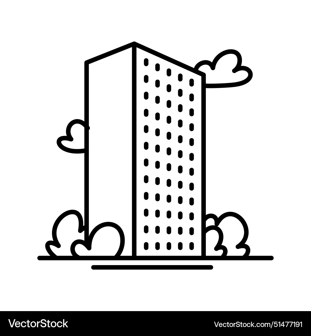 City buildings line icon office building Vector Image