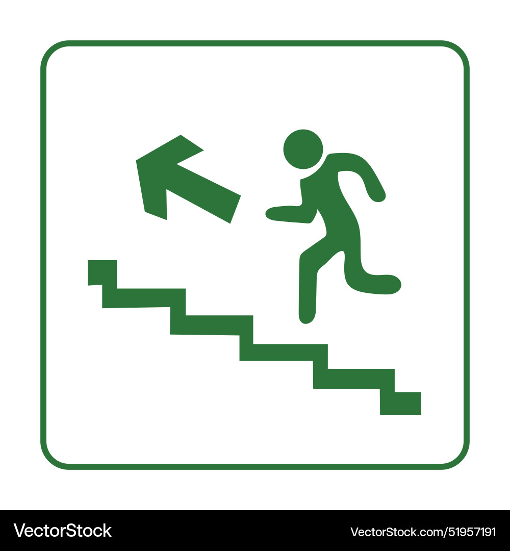 Emergency exit sign set Royalty Free Vector Image