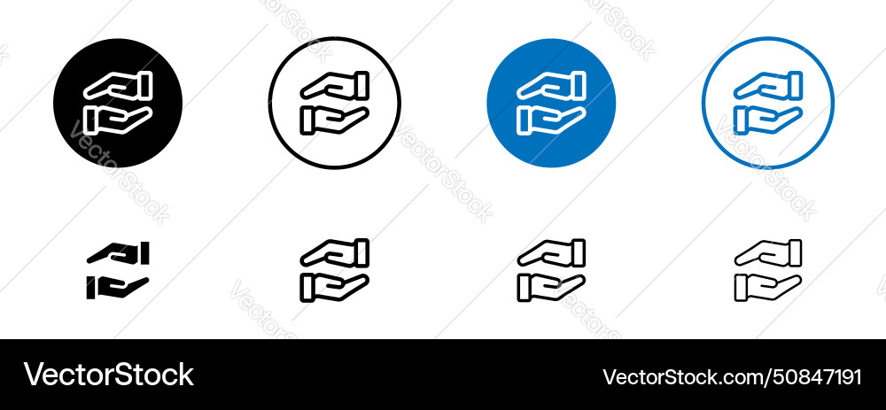 Forgiveness icon set giving promise hands symbol Vector Image