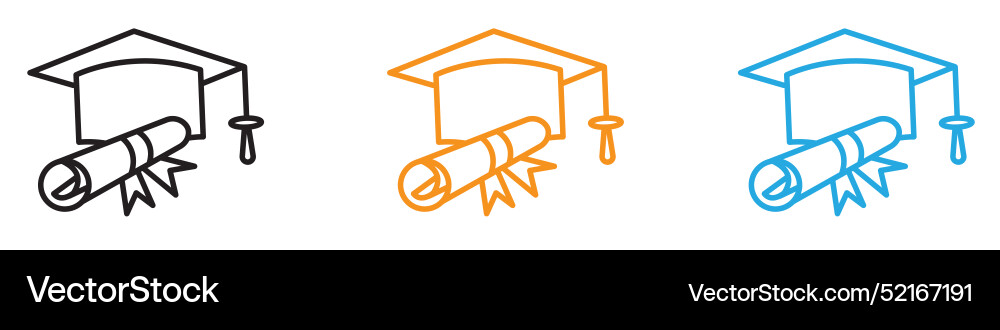 Graduation icon logo set collection for web app ui