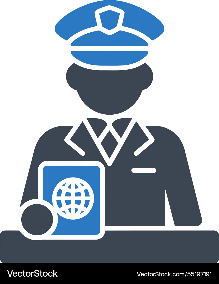 Immigration officer icon Royalty Free Vector Image