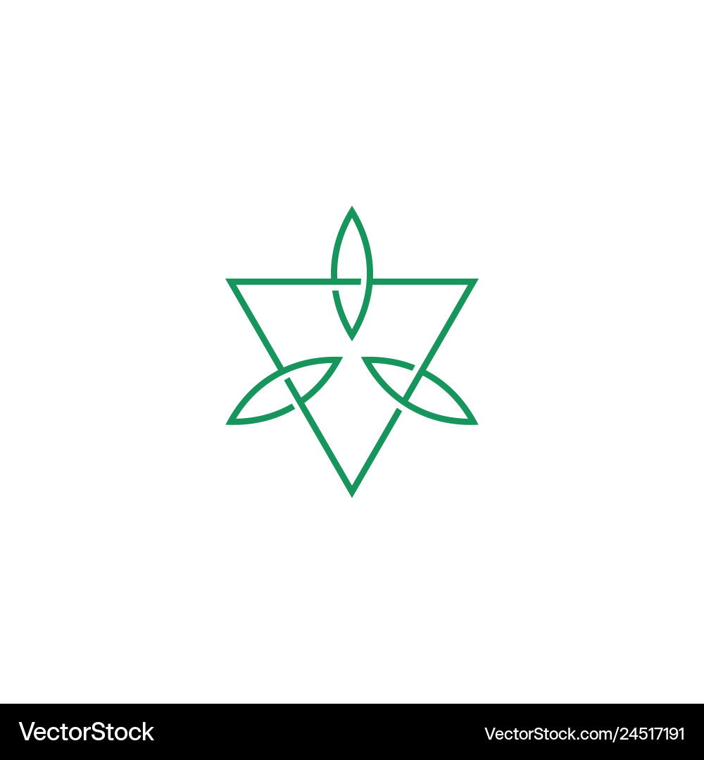 Leaf leaves triangle logo icon Royalty Free Vector Image