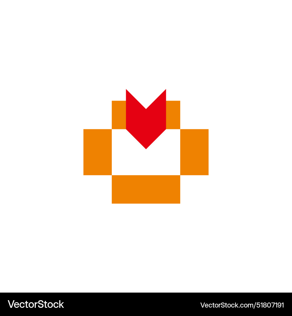 Open carton box in arrow simple logo Royalty Free Vector