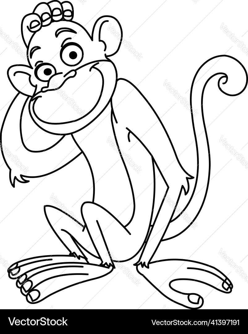 Outlined monkey Royalty Free Vector Image - VectorStock