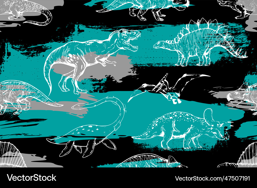 Seamless dino pattern wallpaper Royalty Free Vector Image