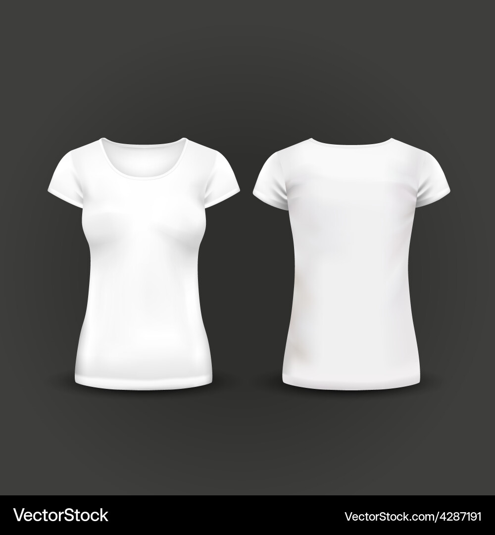 T-Shirt Template - Front & Back Views Vector Image