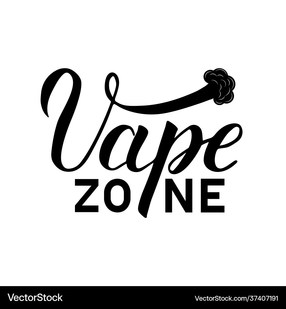 Vape zone sign calligraphy hand lettering Vector Image