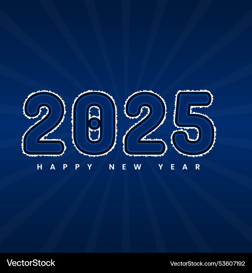 2025 happy new year text effect design Royalty Free Vector