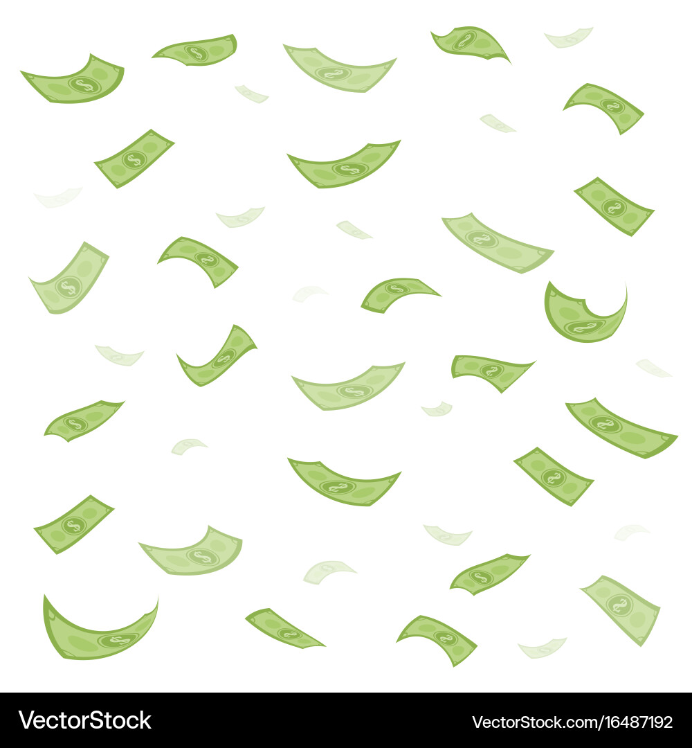 Finance concept dollar banknotes money rain Vector Image
