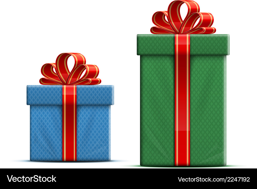 Gift boxes with a bow Royalty Free Vector Image