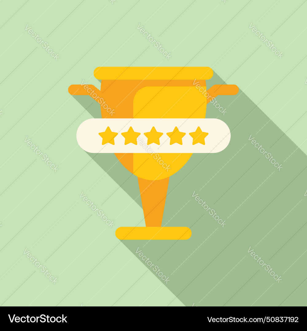 Gold cup game rating icon flat excellent Vector Image