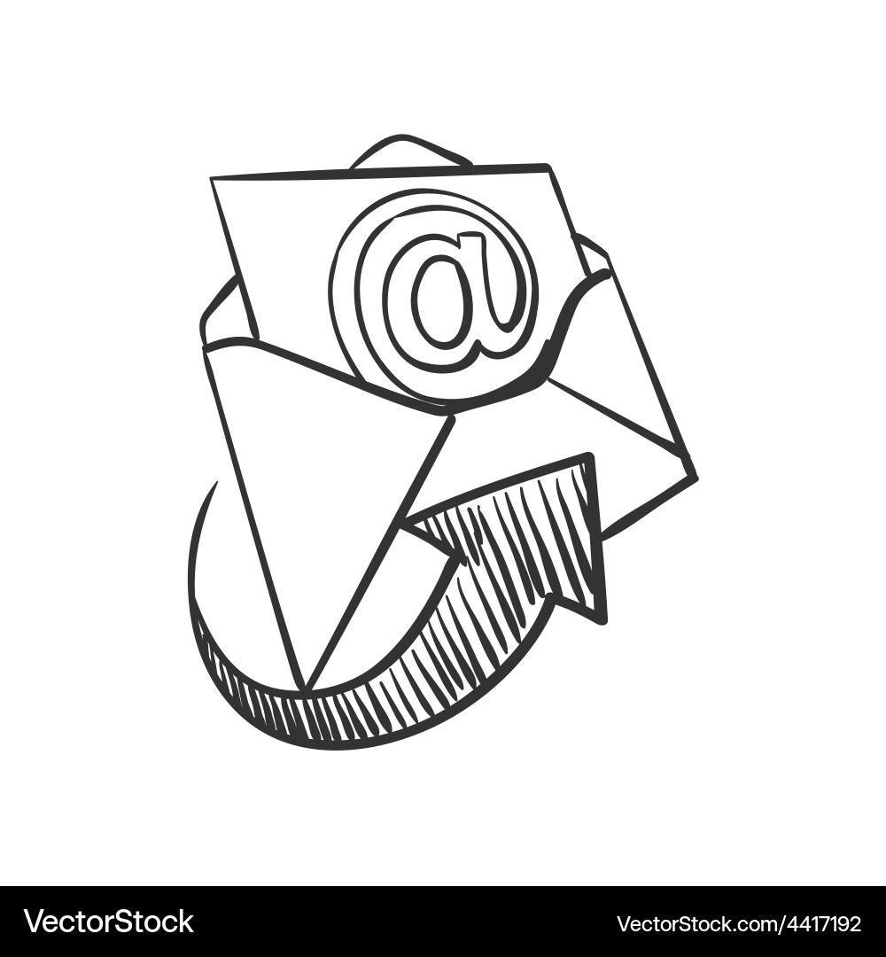 Hand draw doodle mail Royalty Free Vector Image