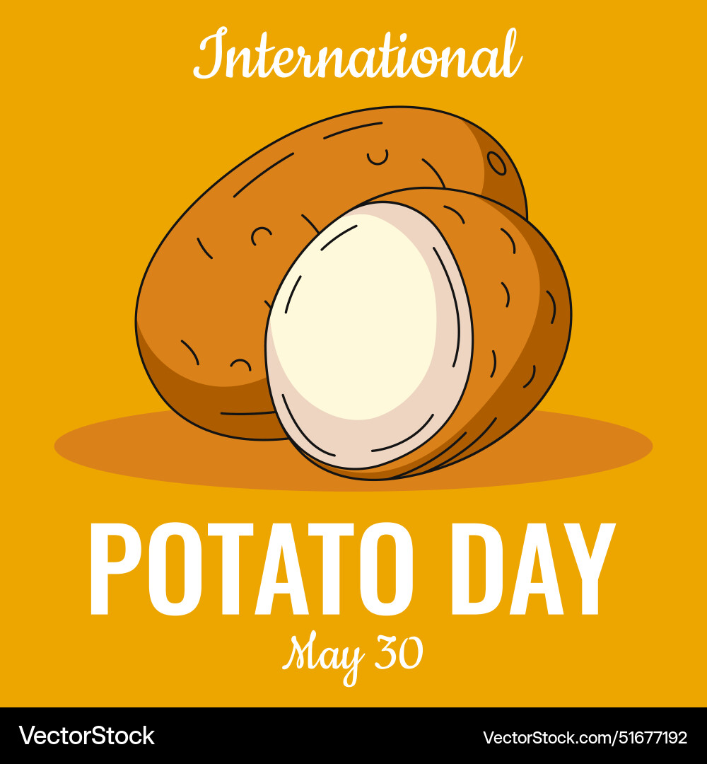 International potato day greeting square card Vector Image