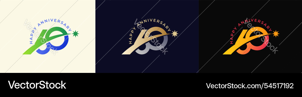 Logo anniversary with rising star 60th happy Vector Image