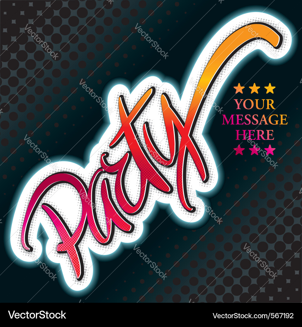 Party lettering Royalty Free Vector Image - VectorStock