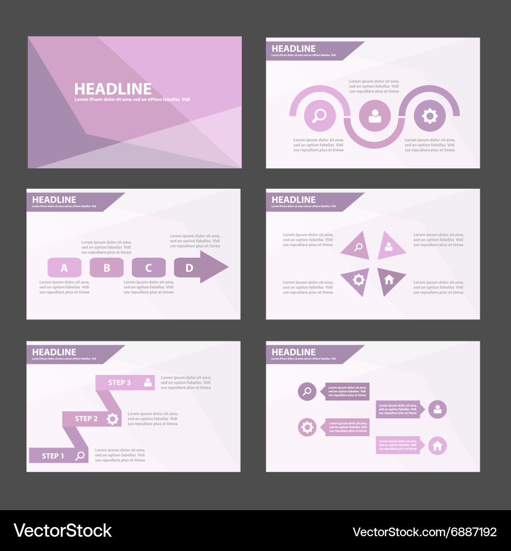 Purple Polygon Presentation Templates Royalty Free Vector