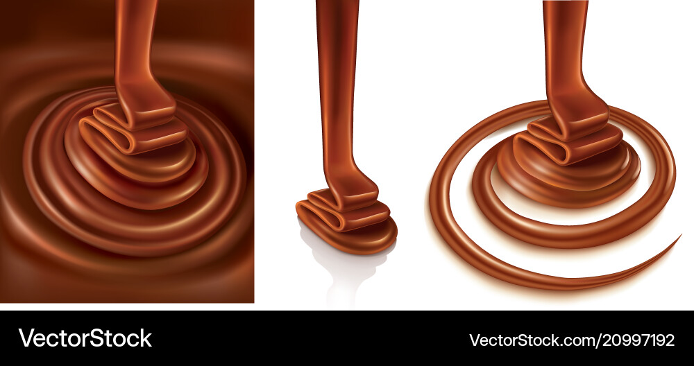 Set of chocolate background swirl Royalty Free Vector Image