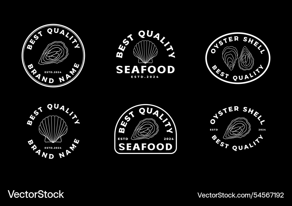 Shell logo design vintage seafood restaurant logo Vector Image