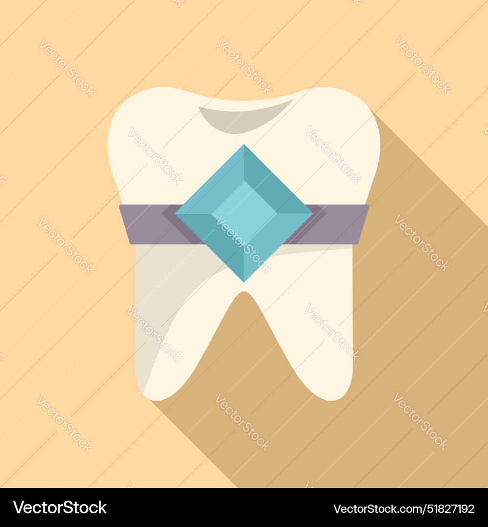 Tooth wearing a big blue diamond is smiling Vector Image