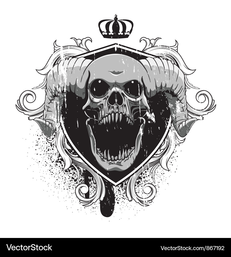Vintage emblem with skull Royalty Free Vector Image
