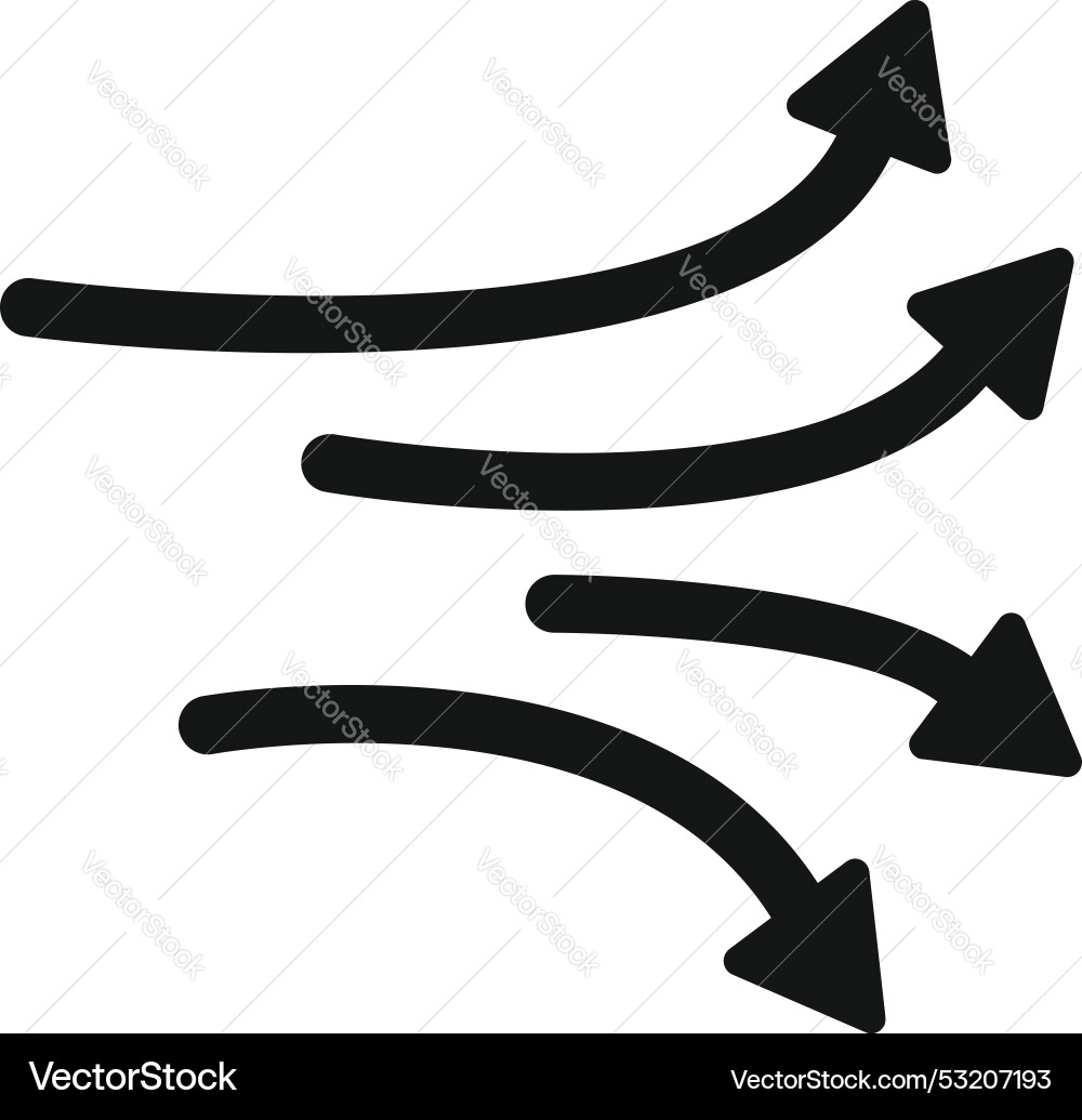 Arrows showing airflow ventilation or wind Vector Image