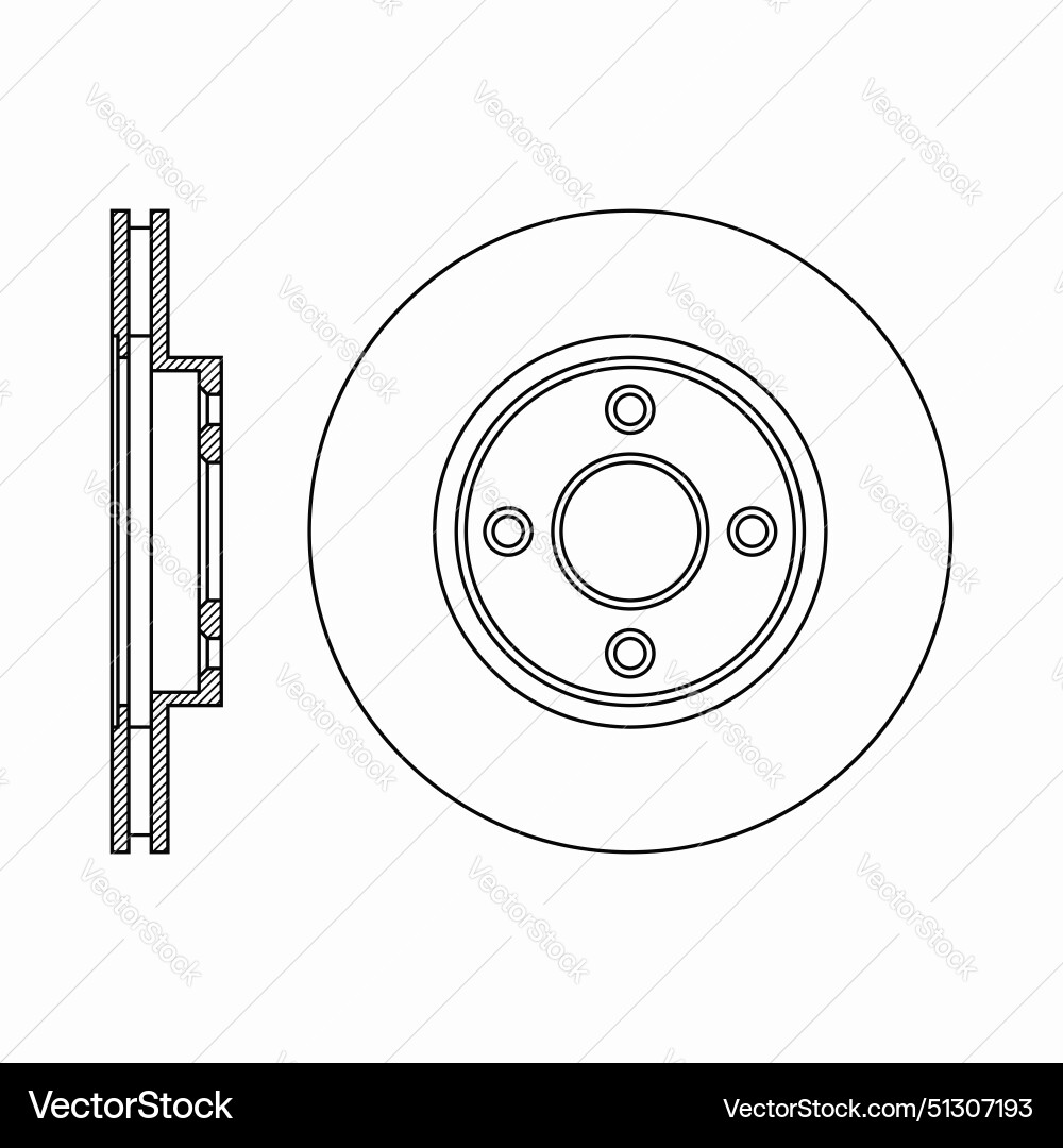 Car brake disc rotor icon Royalty Free Vector Image