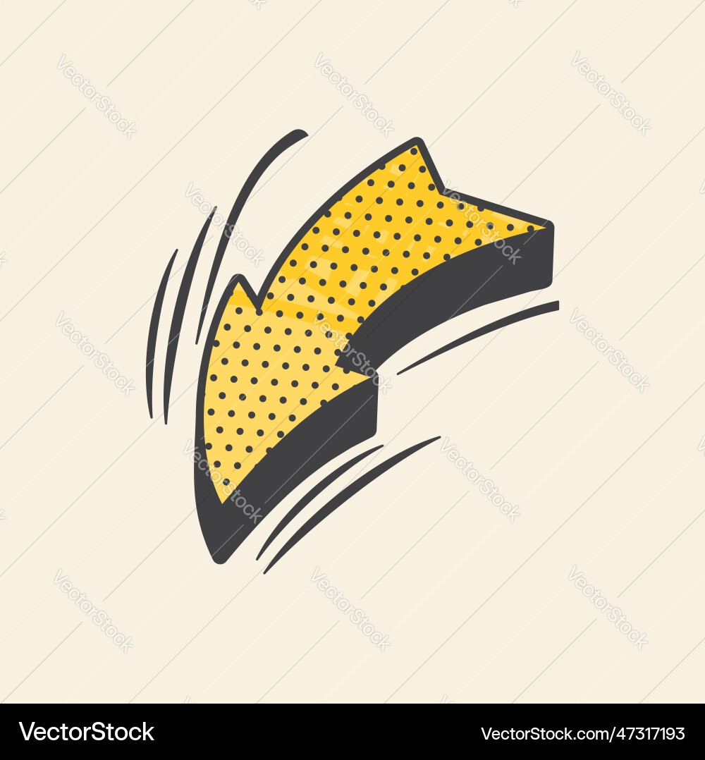 Cartoon Flash Pfeil blitzen Pop Art Stil Vektorbild