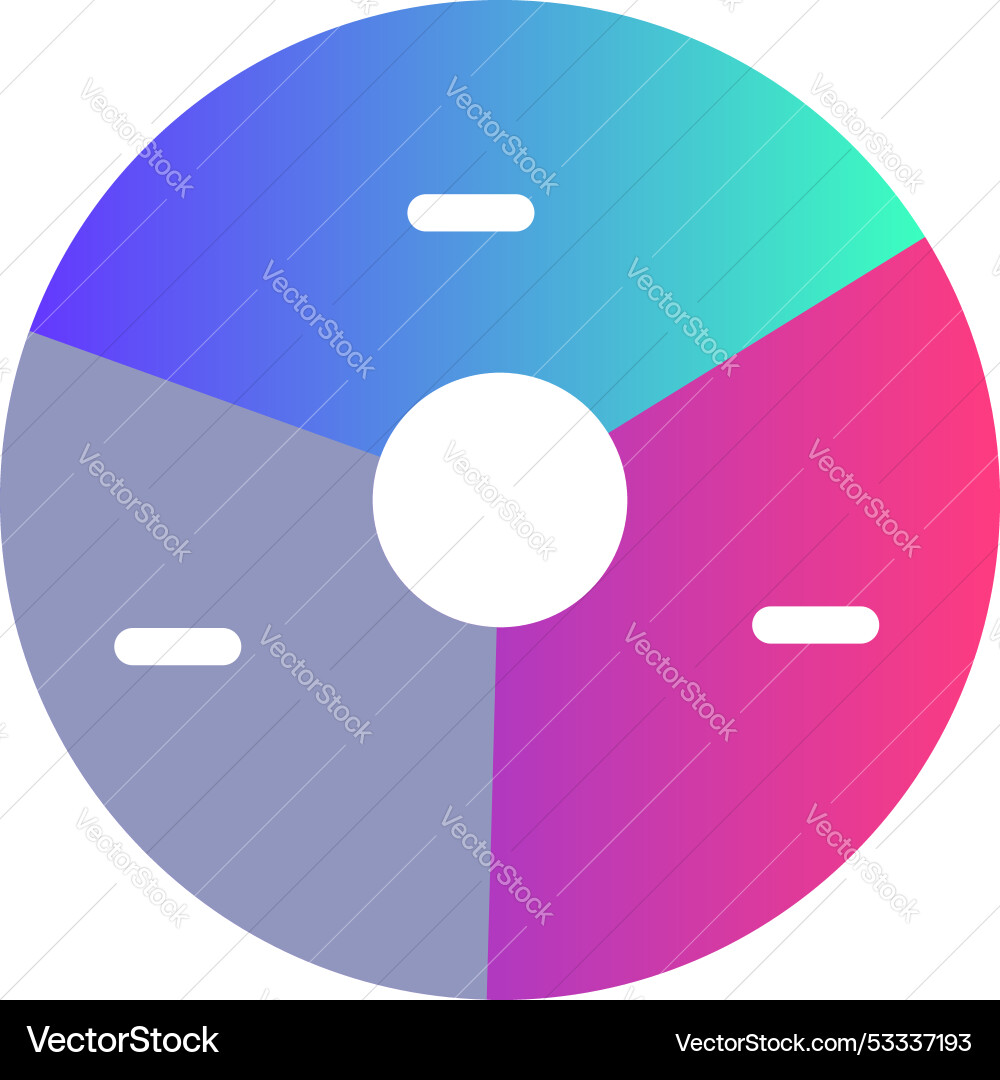 Colorful pie chart representing market share Vector Image