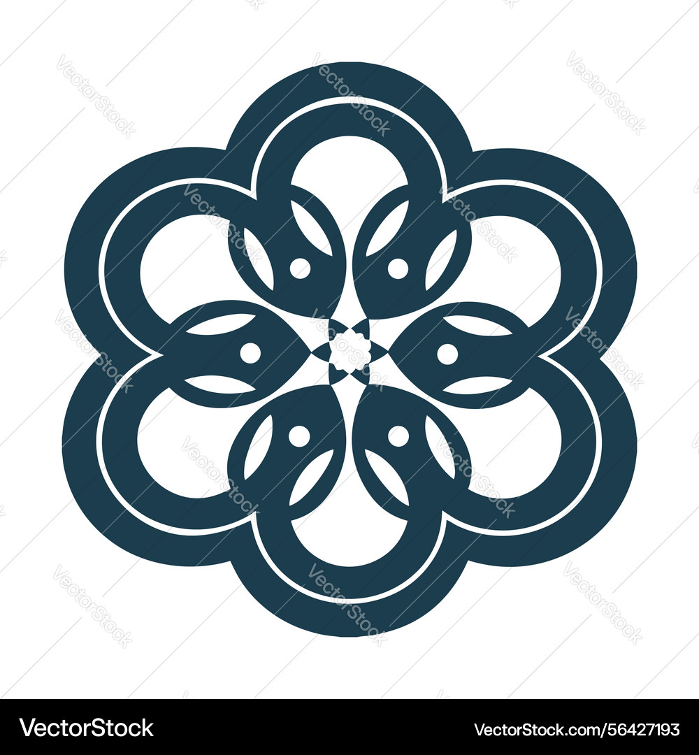 Geometric floral design interlocking circles Vector Image